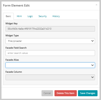 Adding FileUploader Widget to a Form